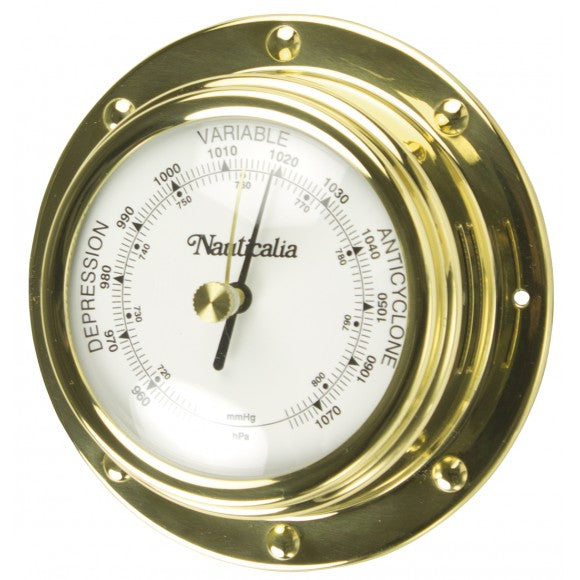 Nauticalia Brass Rivet-Style Barometer, 10cm – Whitstable Marine